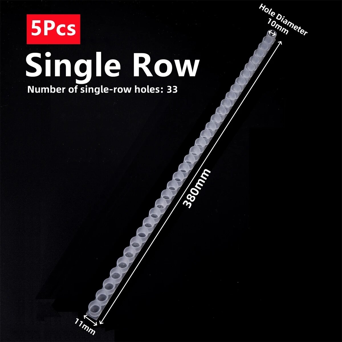 5 шт. Прозрачные пластиковые полоски Single Row 380 мм