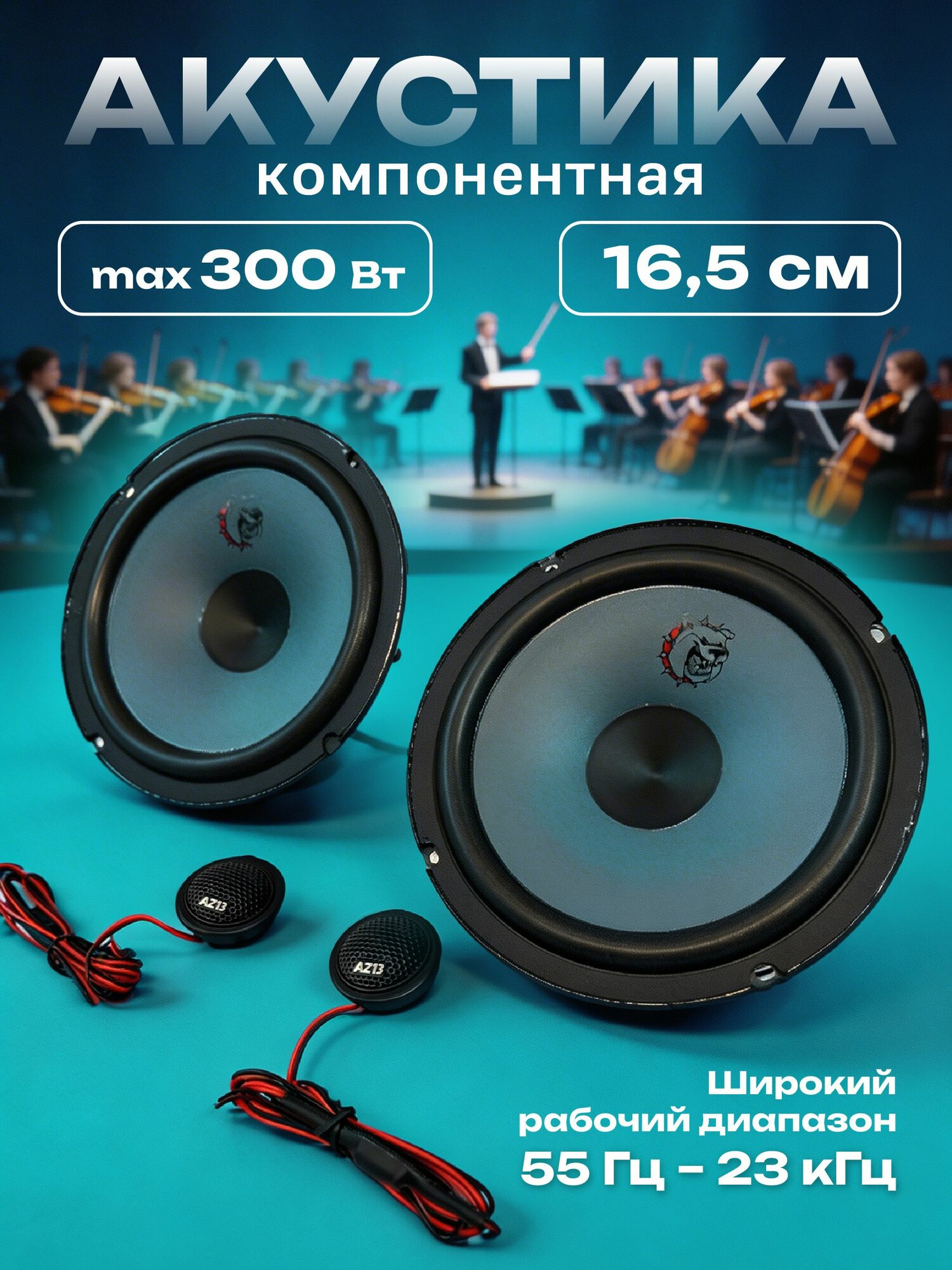 Динамики 16 см автомобильные акустика компонентная 165 мм колонки в машину