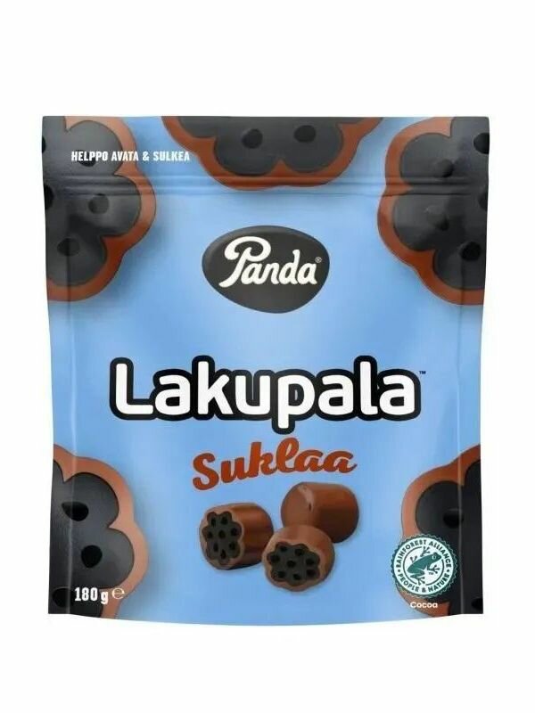 Panda Lakupala suklaa лакричные конфеты в молочном шоколаде, 180 г (из Финляндии)