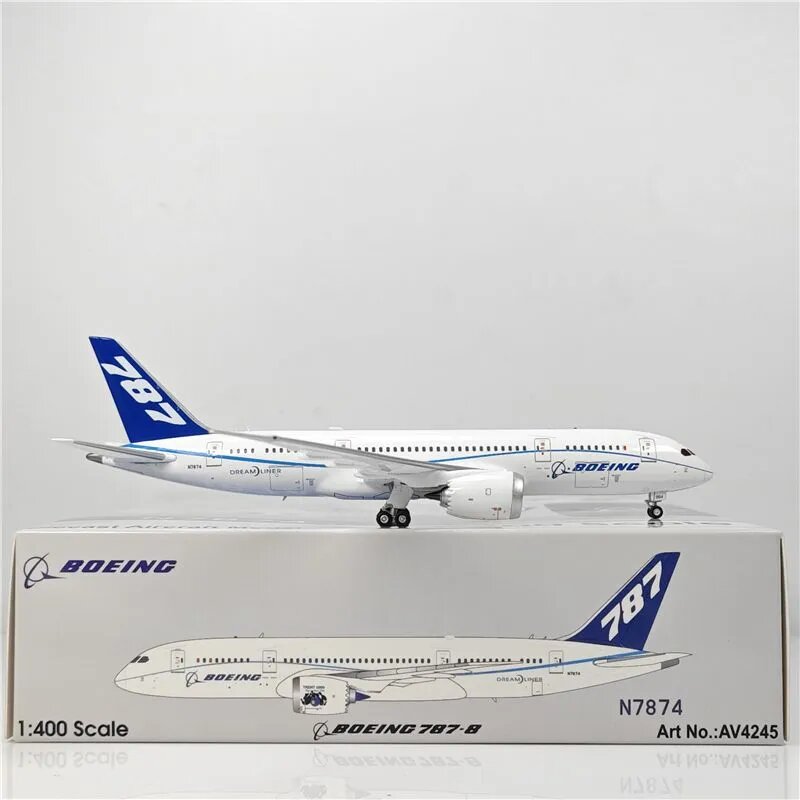 Сборная модель Boeing 787-8 Dreamliner 1:400 Diecast Aircraft Model, масштаб 1:400, для детей от 14 лет — фото 1