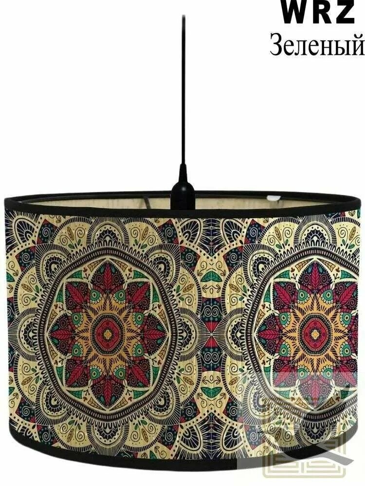 Винтажный бамбуковый плетеный абажур "Мандала" в стиле бохо для подвесных светильников в спальню и гостиную