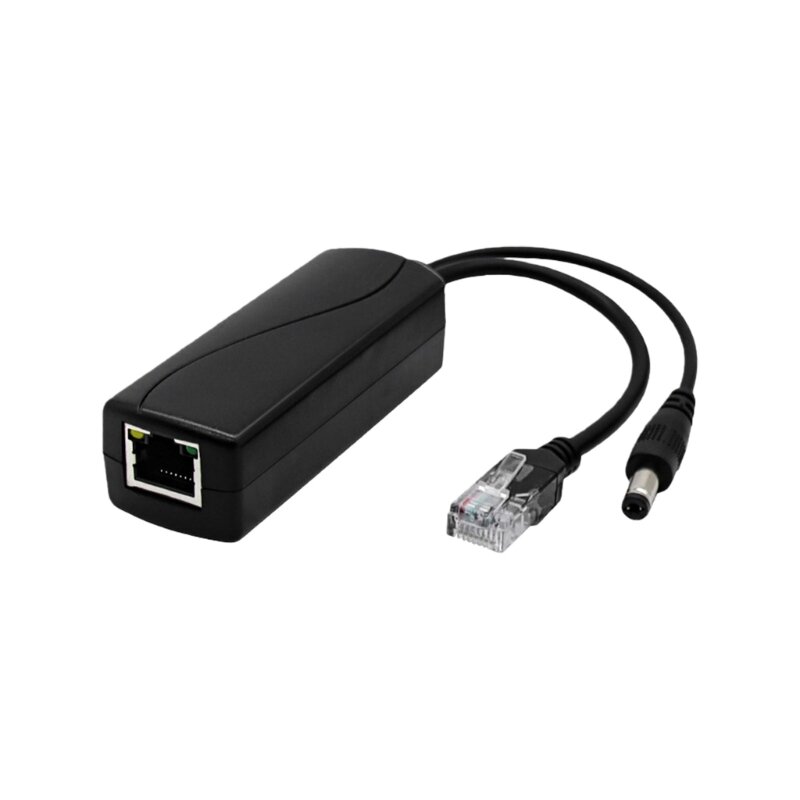 48V-12V POE Разветвитель DC5.5x2.5mm Разъемы RJ45 10/100 Мбит/с для Камер Безопасности Стабильное Питание Через адаптер Ethernet
