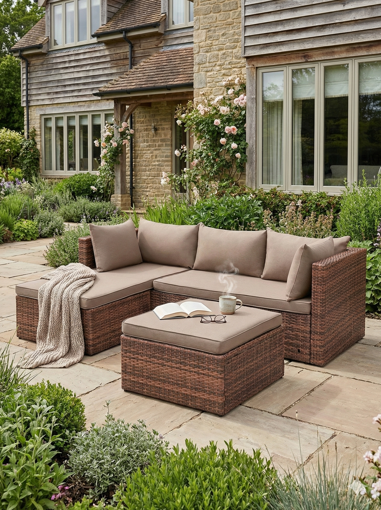 Комплект мебели из искусственного ротанга Гардини (Gardini), капучино меланж