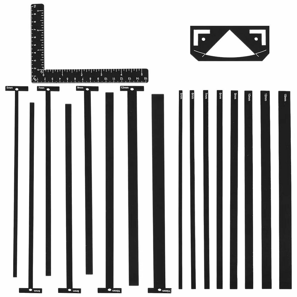 1 набор инструментов для акрилового переплета, включая линейку, угловой инструмент для скоса, направляющую для люверсов, черный цвет
