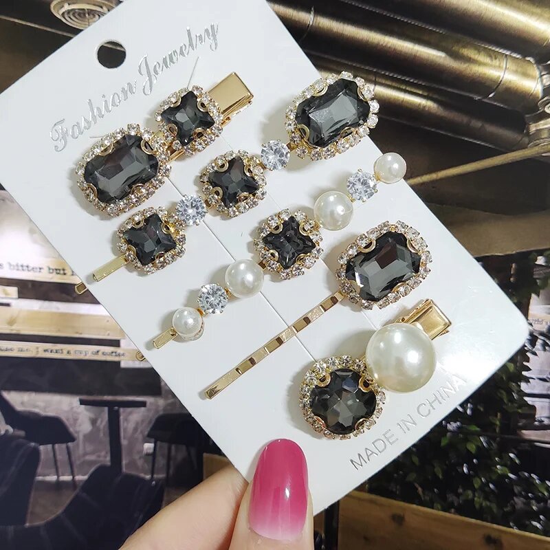 1 комплект, женские заколки для волос, головные уборы, ювелирные изделия, модные аксессуары для волос с кристаллами для девочек, роскошные заколки с жемчугом, рождественский подарок