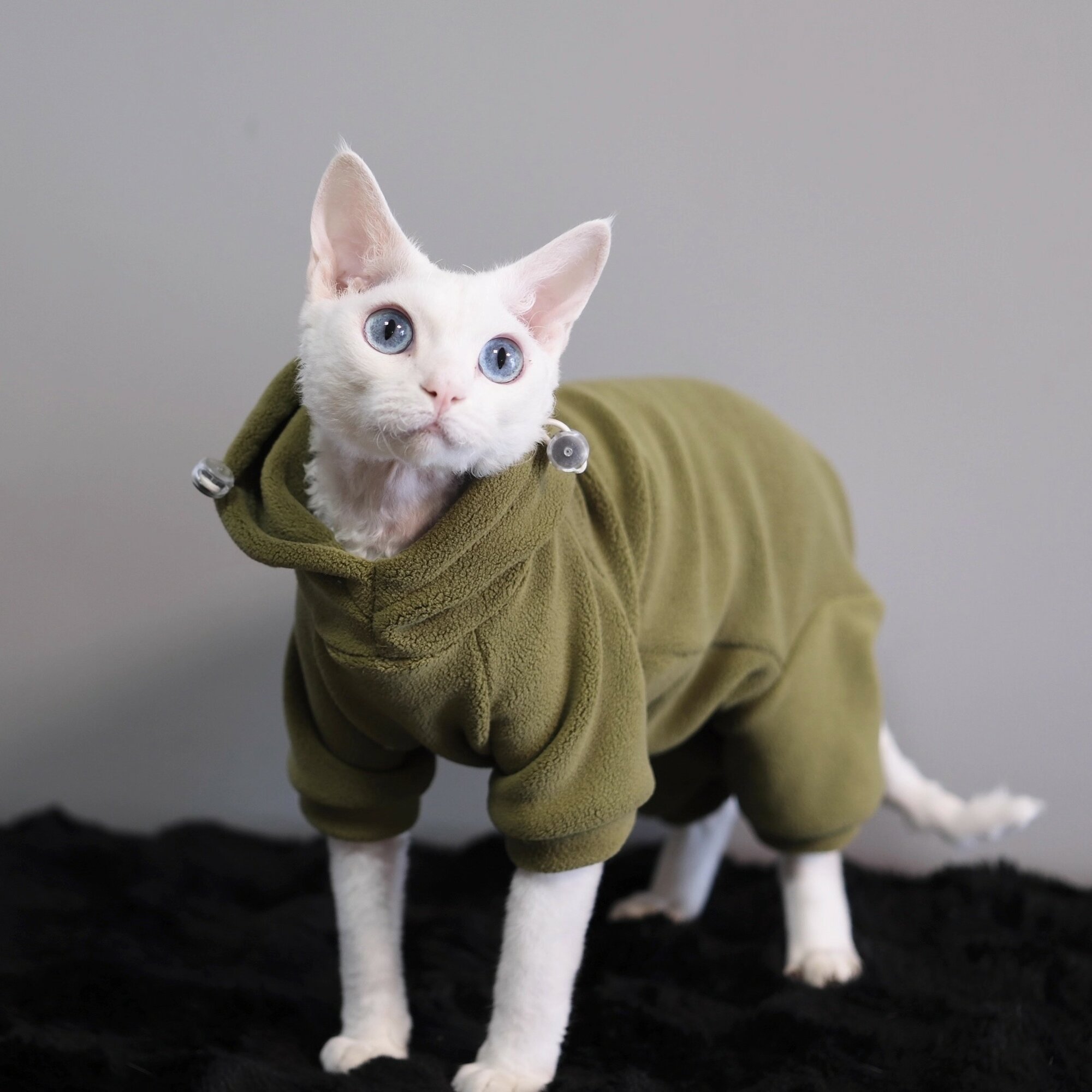 Флисовое пальто для кошки Сфинкс, теплая толстовка, комбинезон для домашних животных на 4 лапы