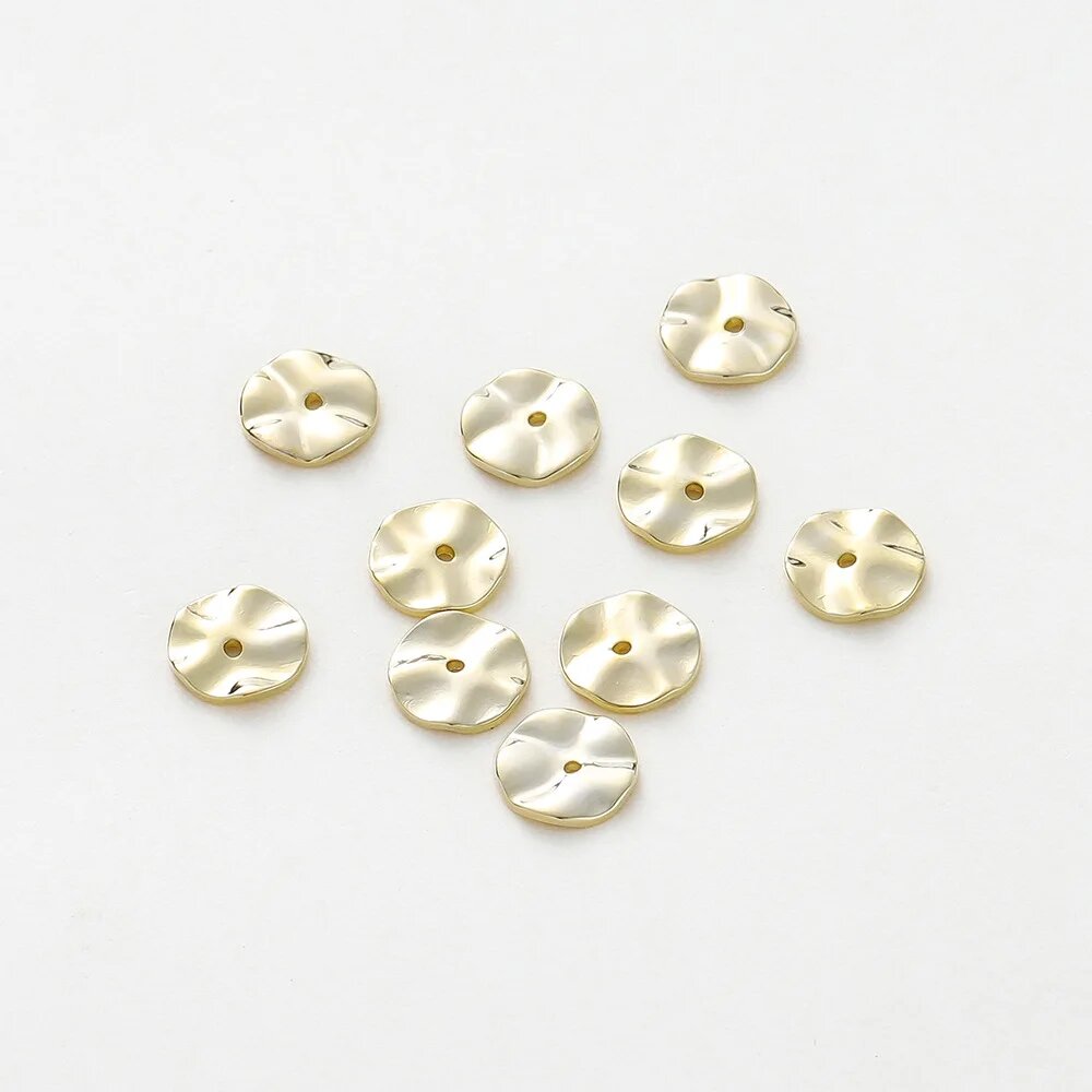 Бусины-разделители волнистые 8 мм, 14K Golden