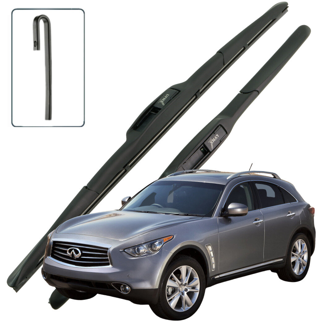 Дворники Infiniti FX35 (2) S51 / Инфинити ФХ35 рест. 2012 Щетки стеклоочистителя гибридные ОЕМ для автомобиля LYNXauto к-т 2шт, 600мм-480мм