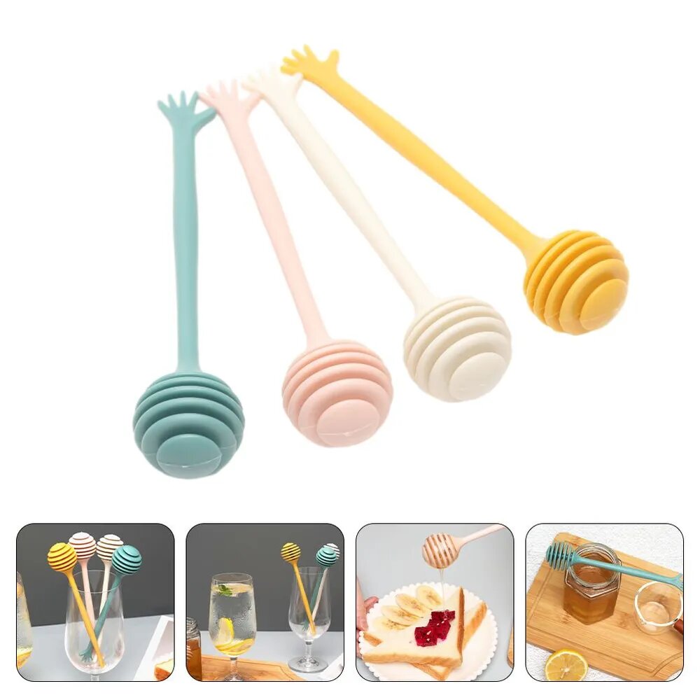 Практичные разноцветные палочки для мёда и кофе, набор из 8 штук
