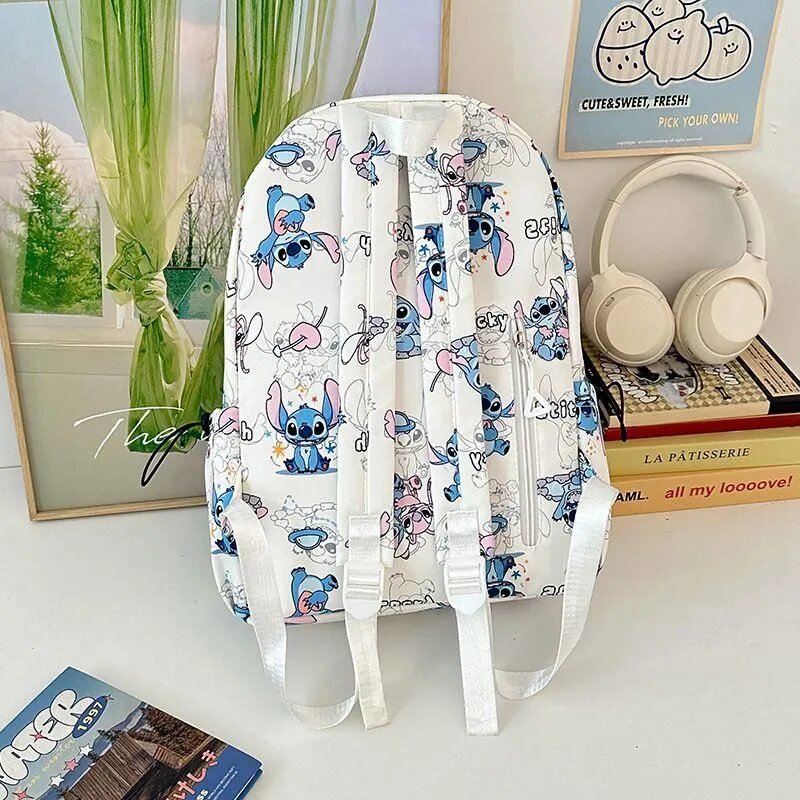 Рюкзак Disney x Cool Trend с принтом Стич, Школьный, 40x15x37 см, Оксфорд нейлон, для девочек — фото 1