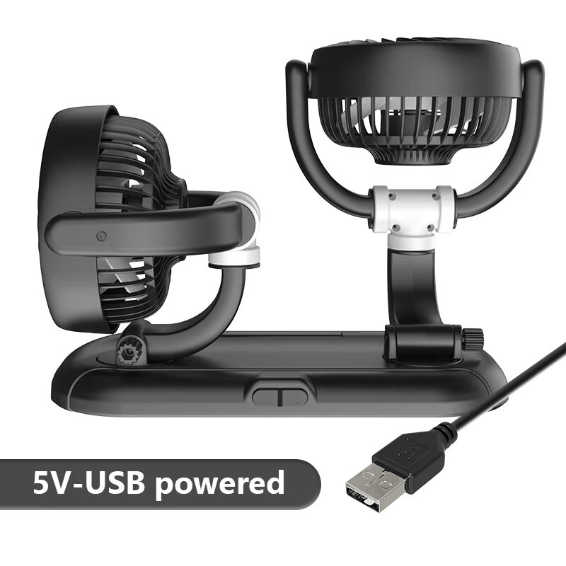 Автомобильный Вентилятор SEAMETAL 5-в-1, 12 В, Охлаждающий USB-вентилятор С Двойной Головкой, usb