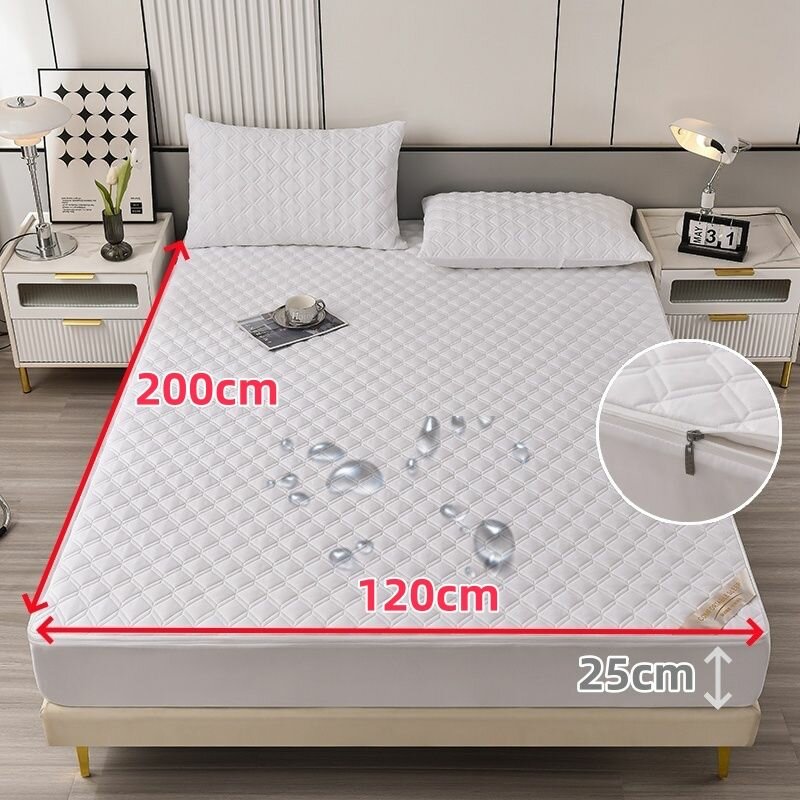 Водонепроницаемый стеганый чехол для матраса с застежкой-молнией; Чехол для матраса с шестью сторонами, все включено