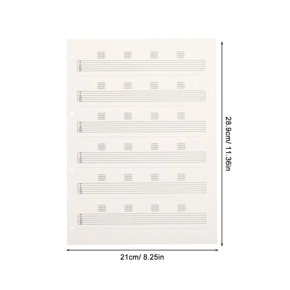 Тетрадь для гитары, для нот, 425 листов, белая бумага, формат А4, для записи аккордов