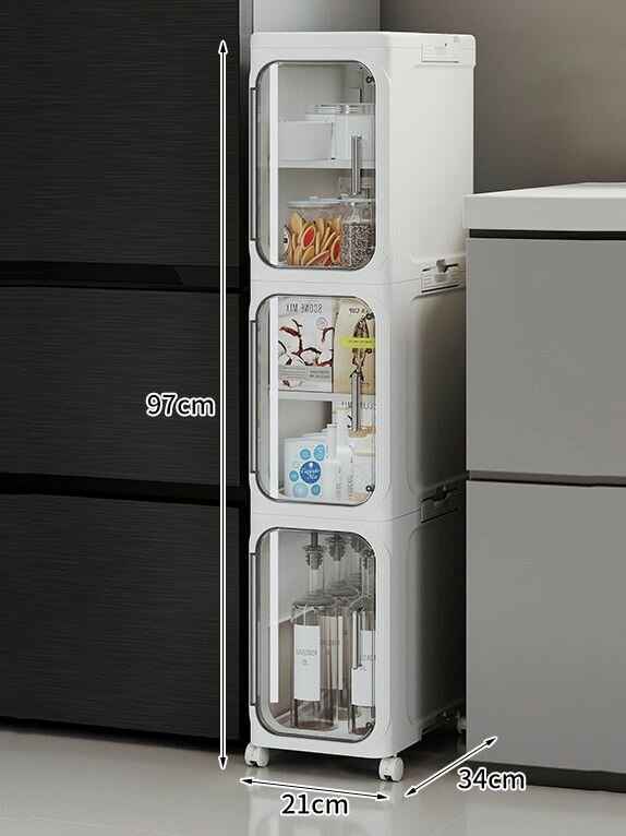 Комод для вещей пластиковый с выдвижными ящиками, на колесах,21 см 34 см 97 см