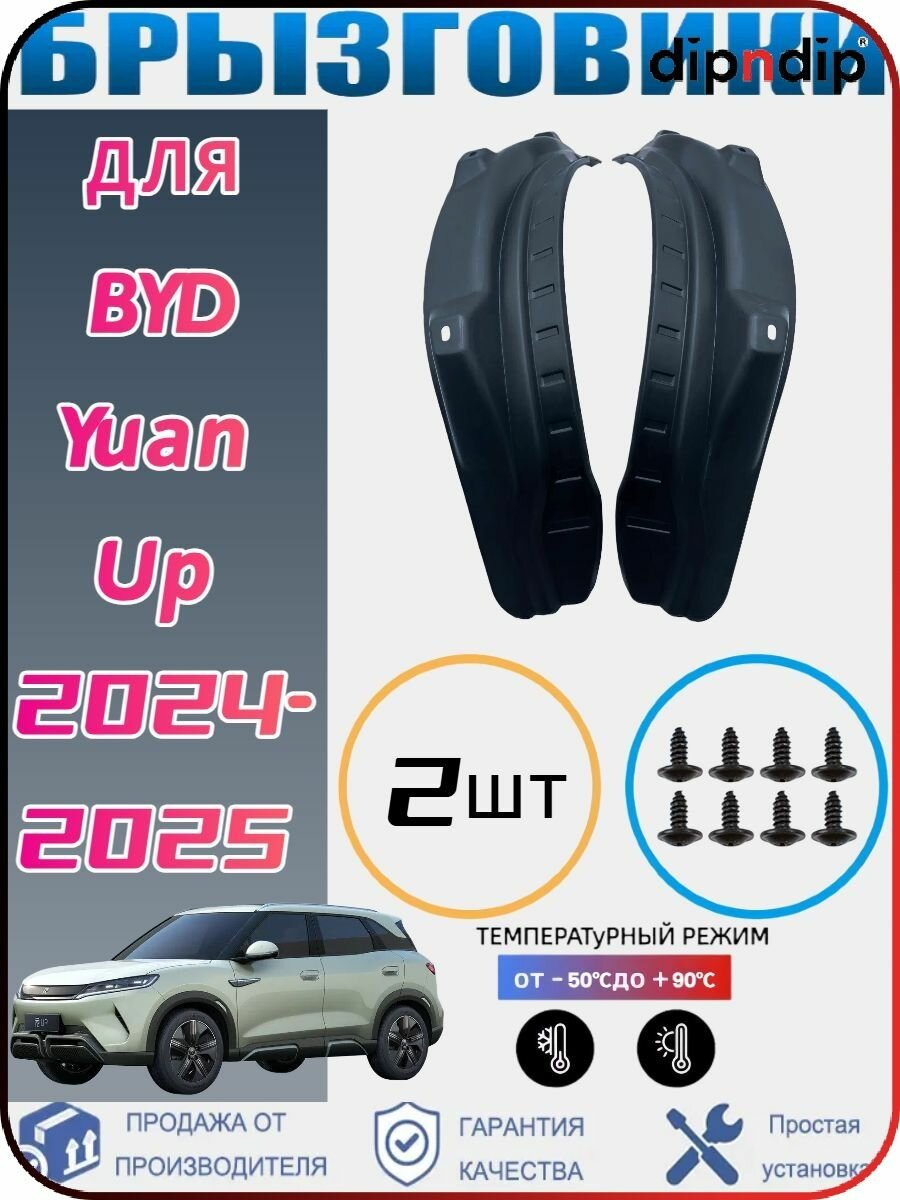 Брызговики, арт. Арка крыла для BYD Yuan Up/БИД Юан Ап 2024-2025, 2 шт.