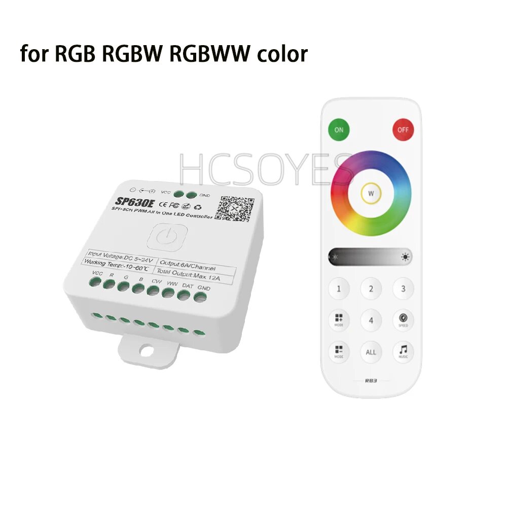 Контроллер RGB RBGW SP630E с пультом