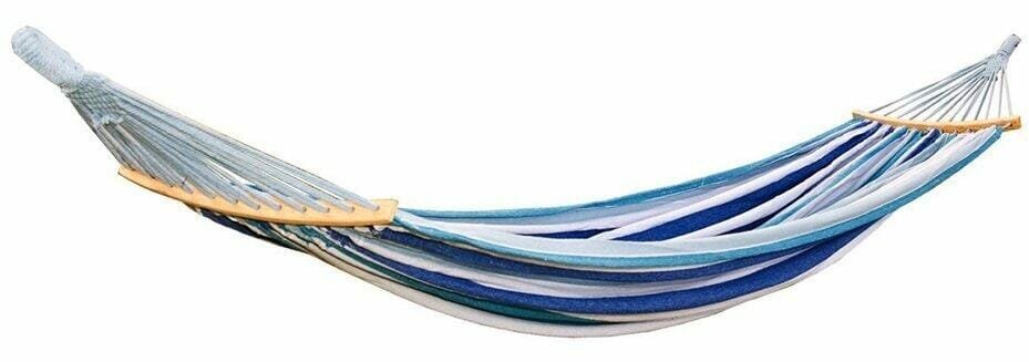 DECATHLON Гамак ROYOKAMP Садовый гамак 2-местный Luxe XXL 250x150 см, синий/белый, 1021201
