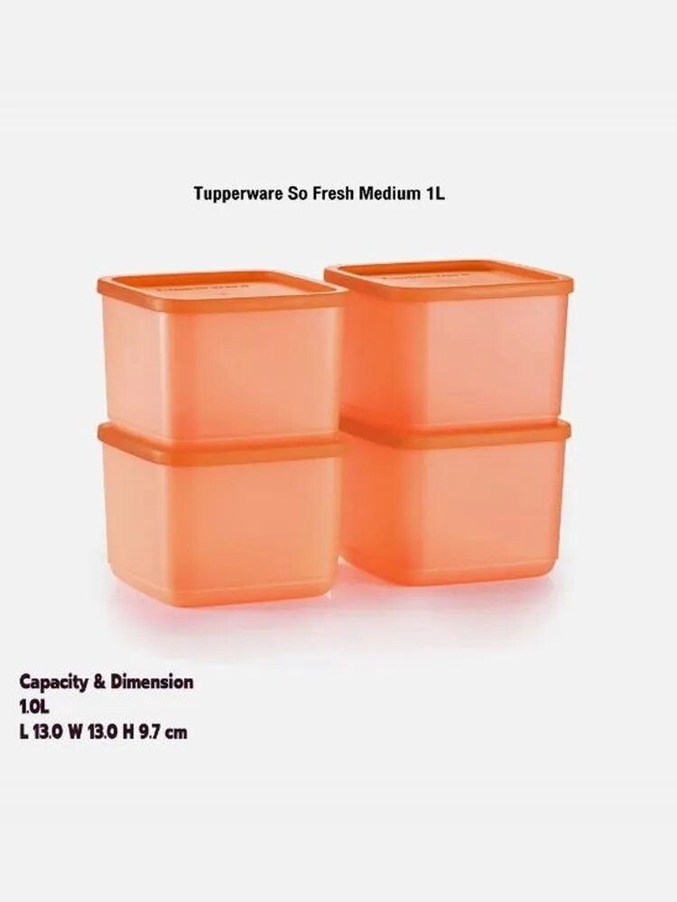 Tupperware So Fresh Medium 1L Контейнер пищевой 1.0L 4шт для хранения продуктов