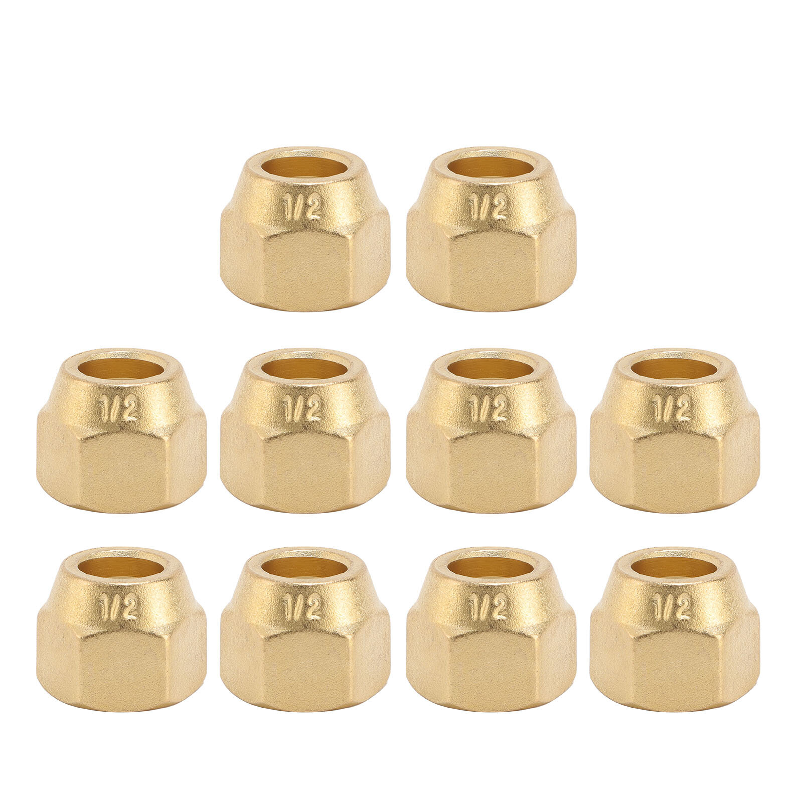 Гайки развальцованные латунные, 1/2 дюйма, 10 шт, для соединения медных труб
