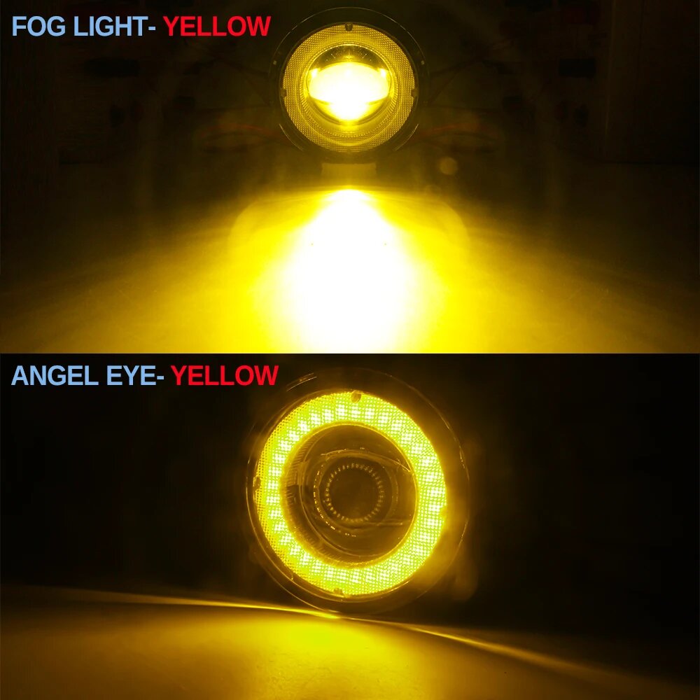 2 х автомобильные передние противотуманные фары в сборе, светодиодные дневные Yellow and Amber
