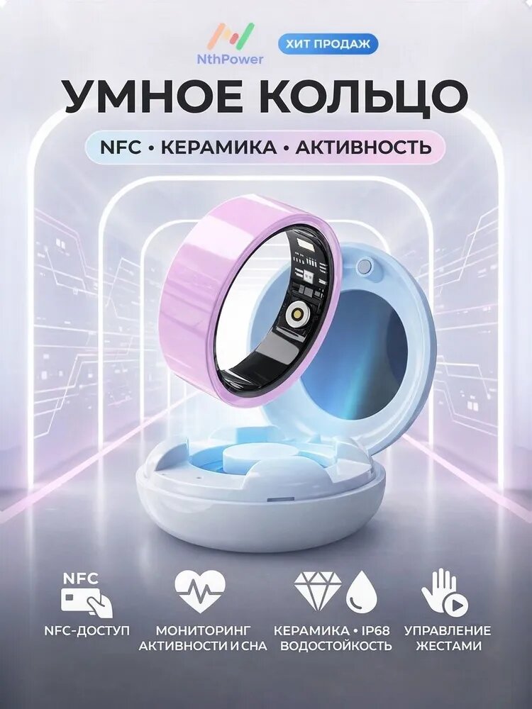 Премиальное керамическое NFC-кольцо с мониторингом здоровья 24/7, поддержкой доступа, защитой IP68 и автономностью до 14 дней