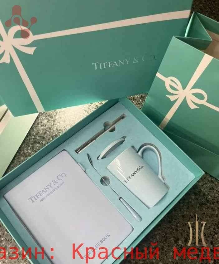 Набор бокс Tiffany & Co ежедневник блокнот, стакан, ручка, ложка.