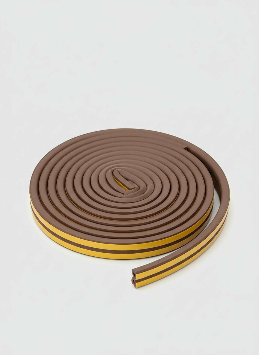 Уплотнитель D для окон и дверей коричневый 10 метров Уплотнитель для окон 4WALLS