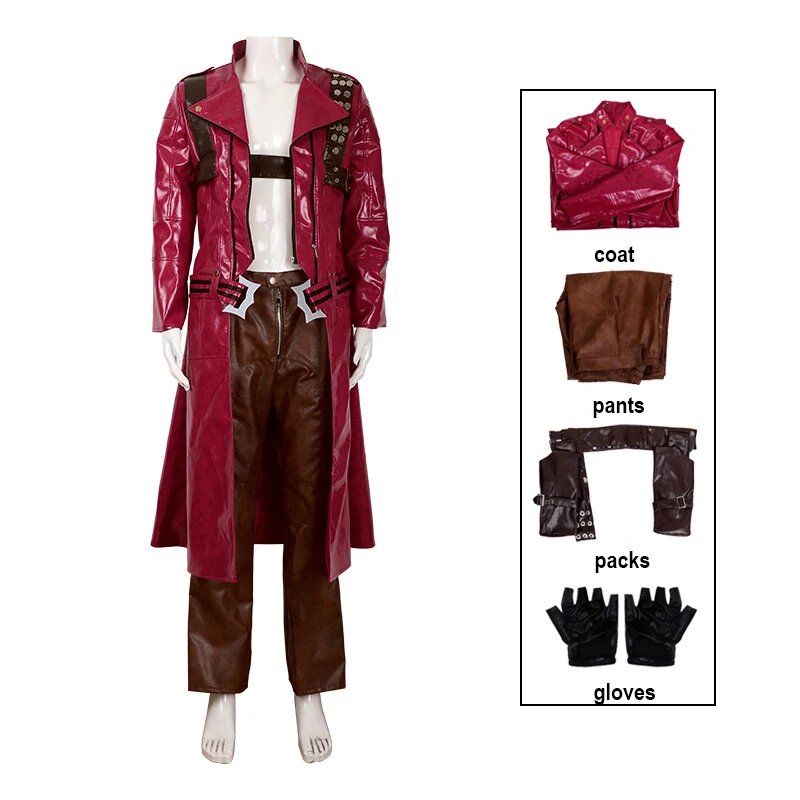 DMC Dante Косплей костюм Бордовый, S, COSTUME only