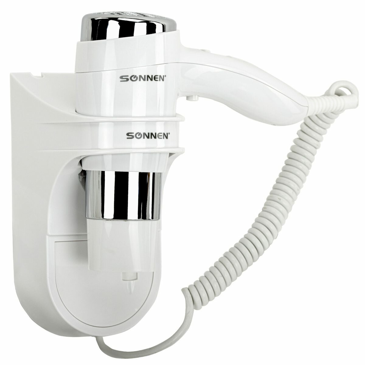 Фен для волос настенный Sonnen HD-2112 EXTRA POWER, 1600Вт, 2 скорости, белый/хром (608480)