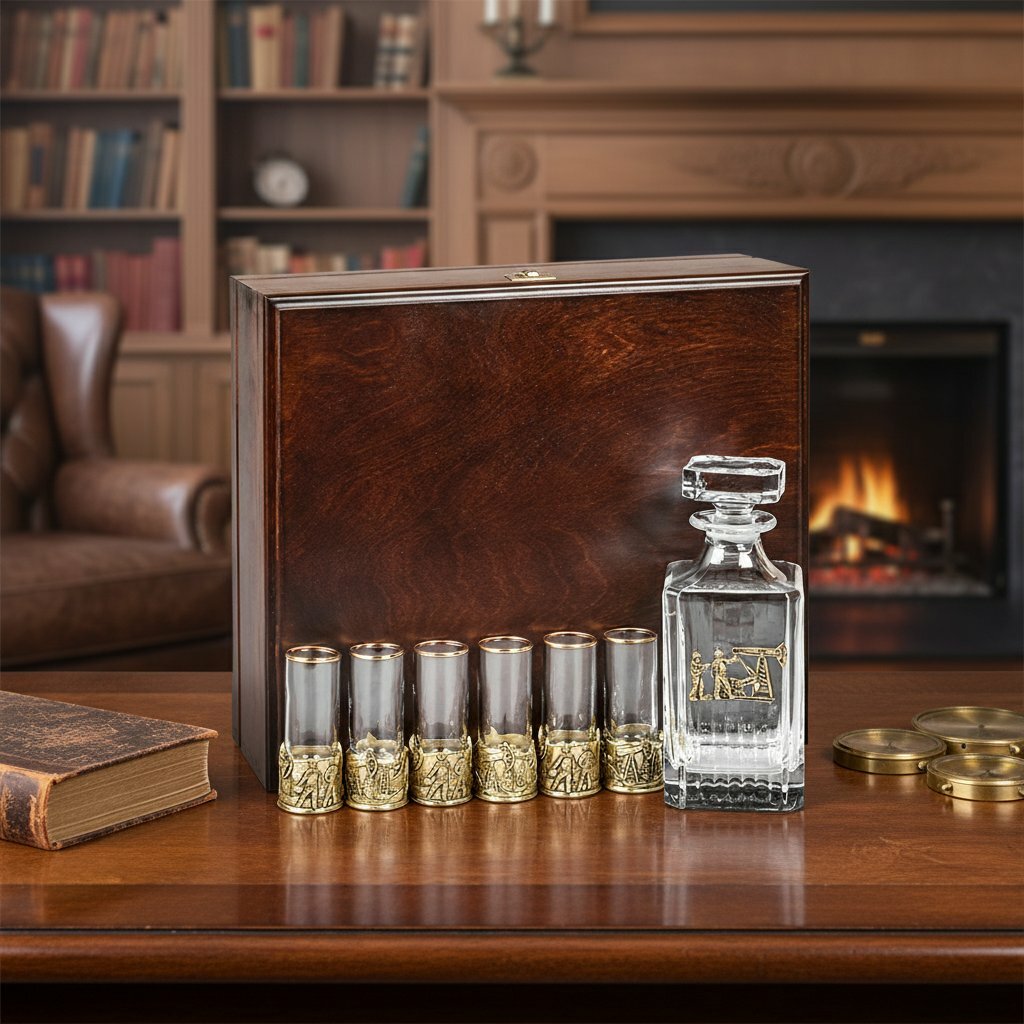 Набор для водки Заслуженный нефтяник (в шкатулке)