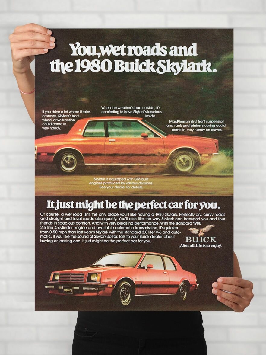 Плакат на стену для интерьера Легенды Авто (Бьюик Скайларк - Buick Skylark) - Постер по машине формата A1 (61x84 см)