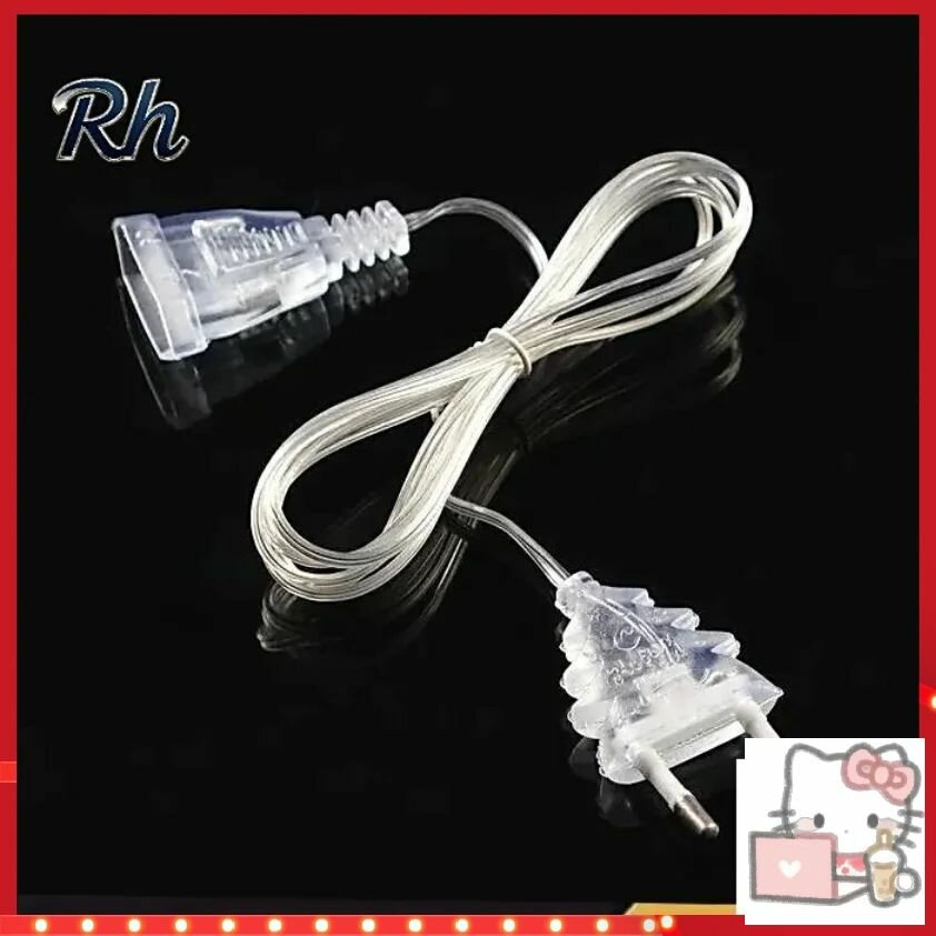 Удлинитель для гирлянд 1.5 м, прозрачная нить, вилка - для комнатных и уличных светодиодных гирлянд