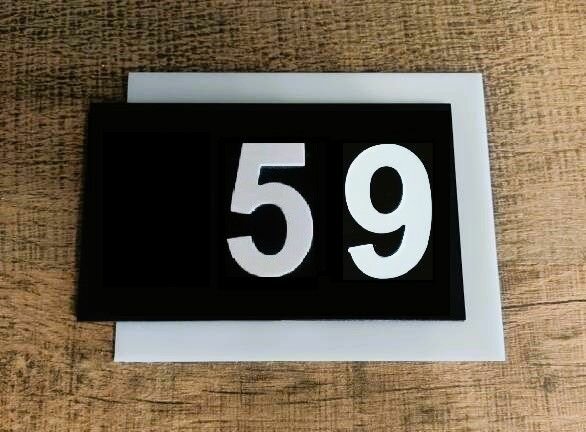 Цифры на дверь, табличка с номером черная 59