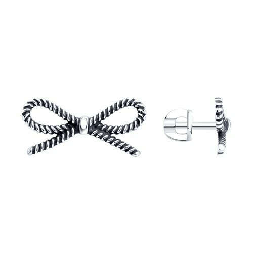 Серьги пусеты, серебро, 925 проба, родирование