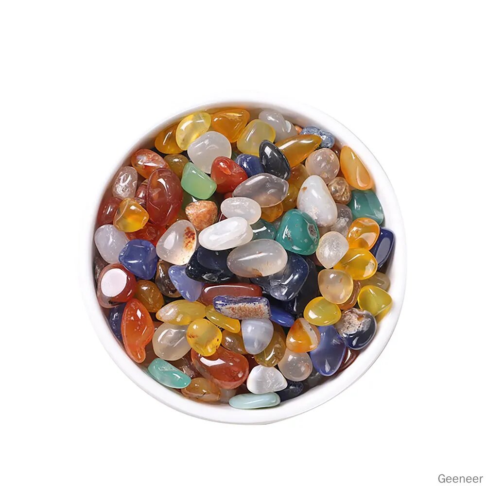 Полированные агатовые камни смешанных цветов для украшения сада, аквариумов, горшков и ваз