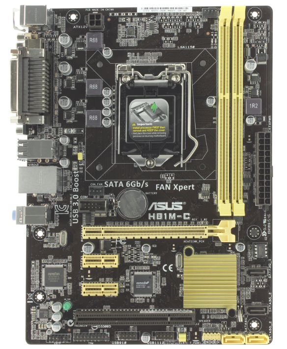 Материнская плата S-1150 ASUS H81M-С REV.1.02, H81/2DDR3/SATA/Lan/VGA/DVI/Sb/USB3.0/mATX