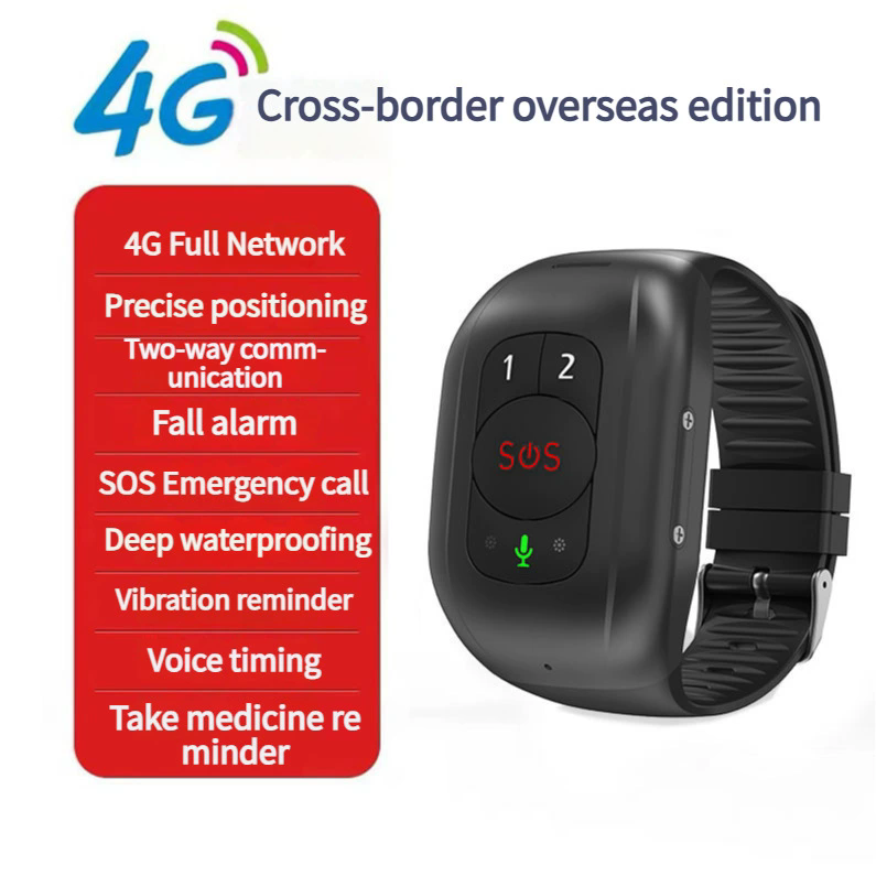 Часы SOS 4G для пожилых людей, GPS-трекер, браслет, аварийная сигнализация, GPS-трекинг, пульсометр, монитор артериального давления-B