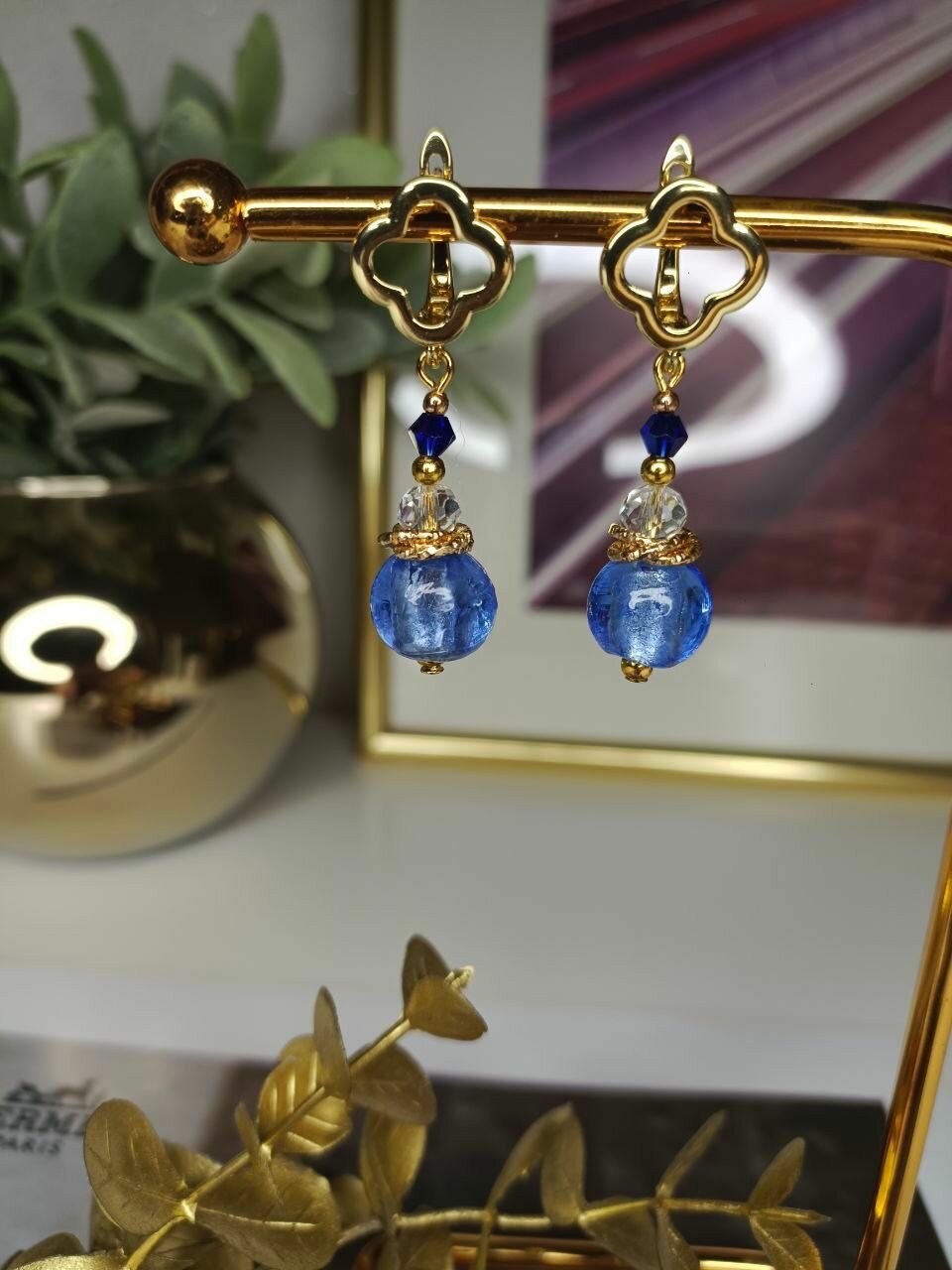 Серьги Amo Venezia, кристаллы Swarovski, стекло