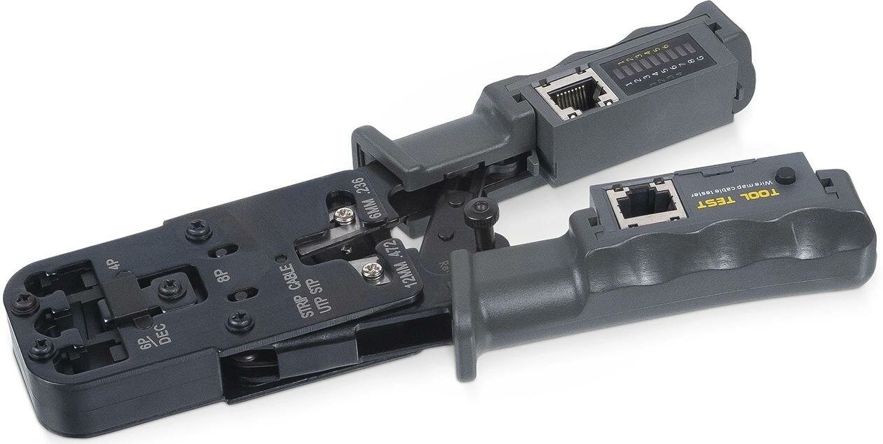 Инструмент обжимной Cabeus для RJ-45, RJ-12, RJ-11, черный (HT-2010NT)