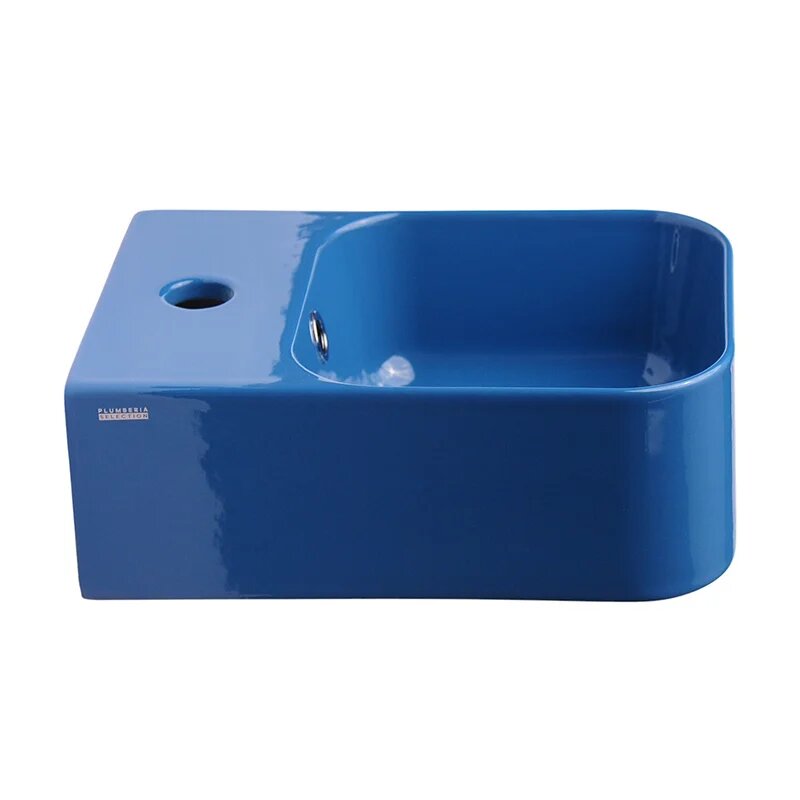 Раковина маленькая в туалет Plumberia Selection Ixo ceramica 25 мини, глянцевая, со встроенным сливом-переливом, раковина для ванной фарфоровая, прямоугольная