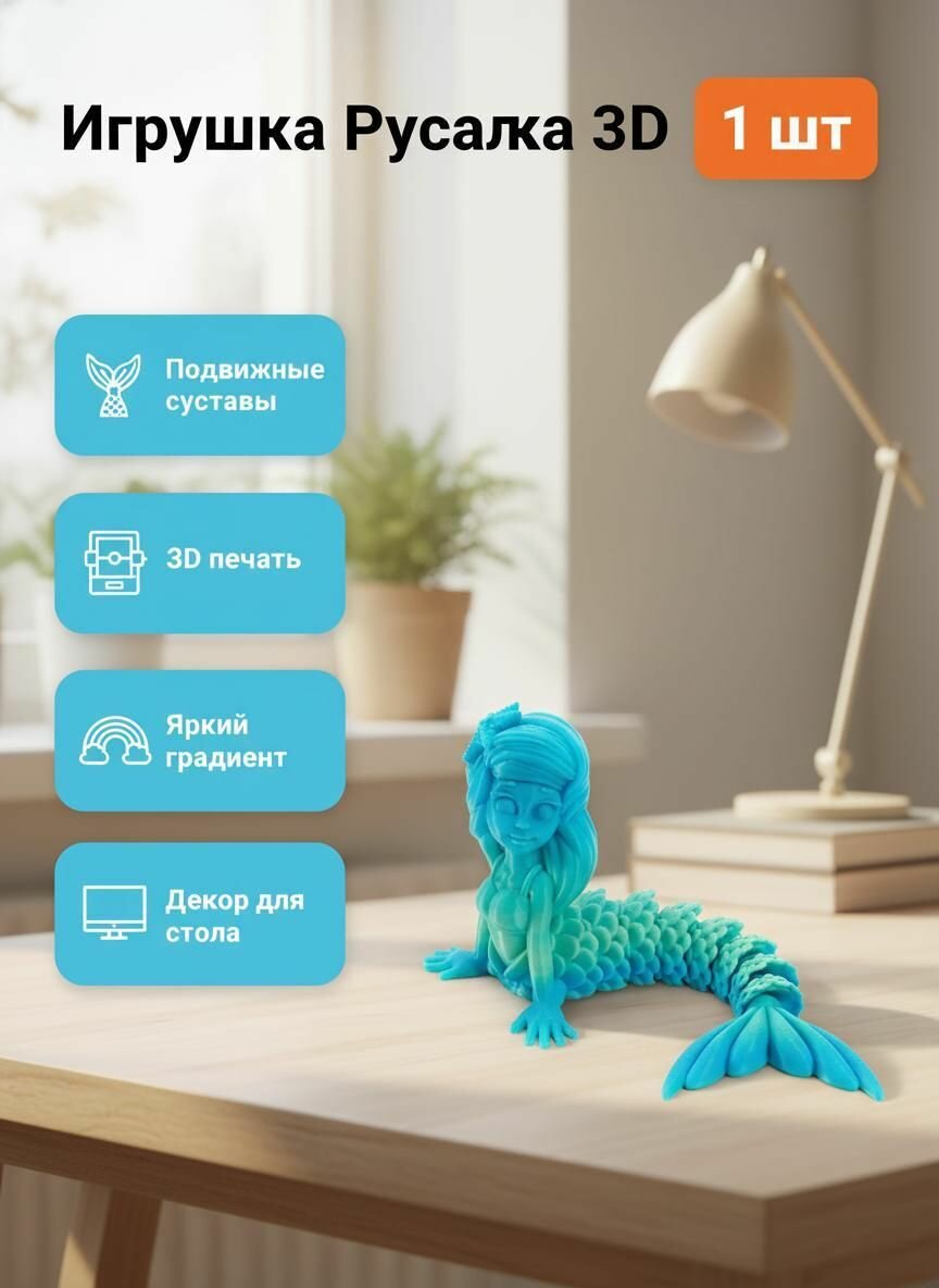 Игрушка-русалка с 3D-принтом