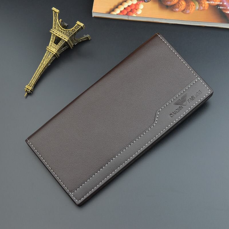 Тёмно-коричневый,，Мужской модный кошелек, размер：18.5*9*1.8cm, компактная форма, вместительный