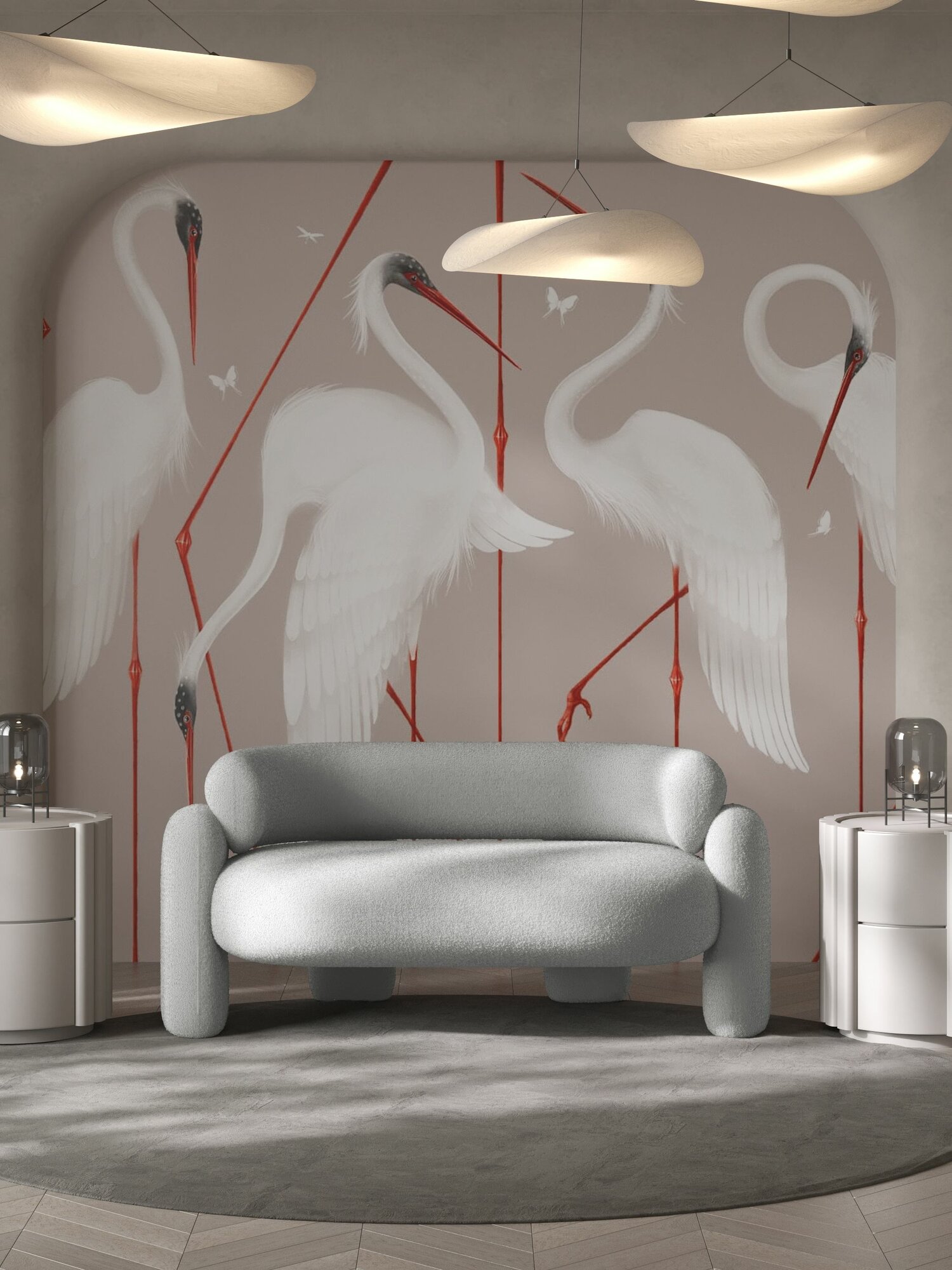 Диван дизайнерский CHICCO, букле 144 см.