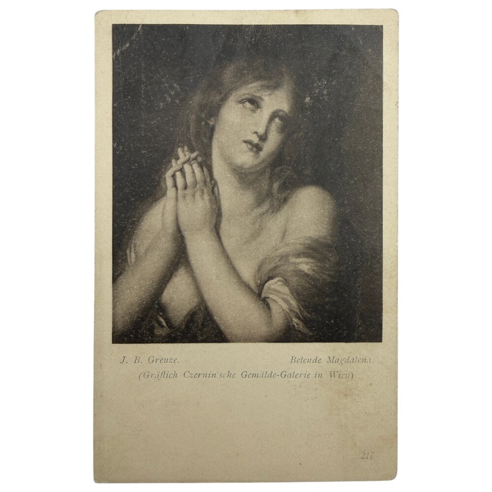 Почтовая открытка "Грёз - Молящаяся Магдалина" 1900-1917 гг. Германская Империя