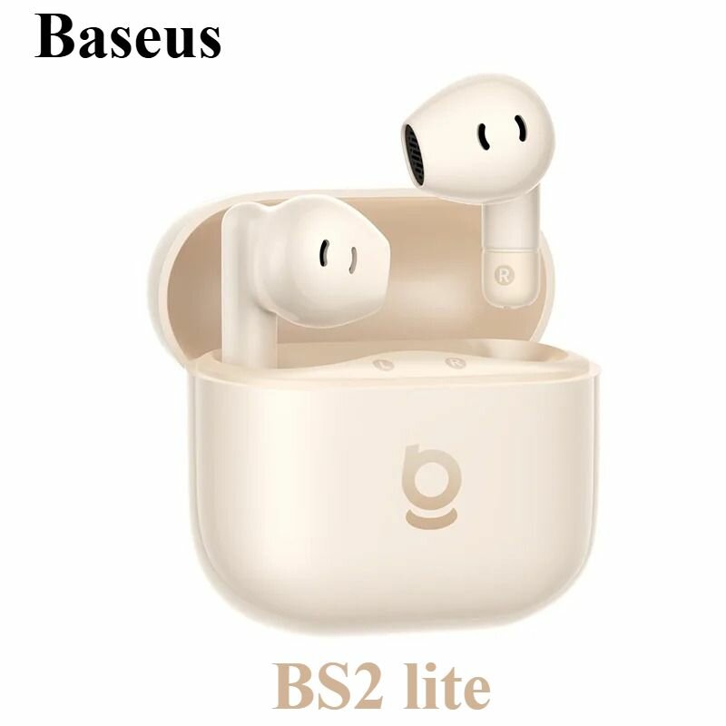 Baseus BS2 Lite Настоящие беспроводные наушники Bluetooth 6.0 Наушники-вкладыши с 2 микрофонами AI ENC, время воспроизведения 40 часов, IP55