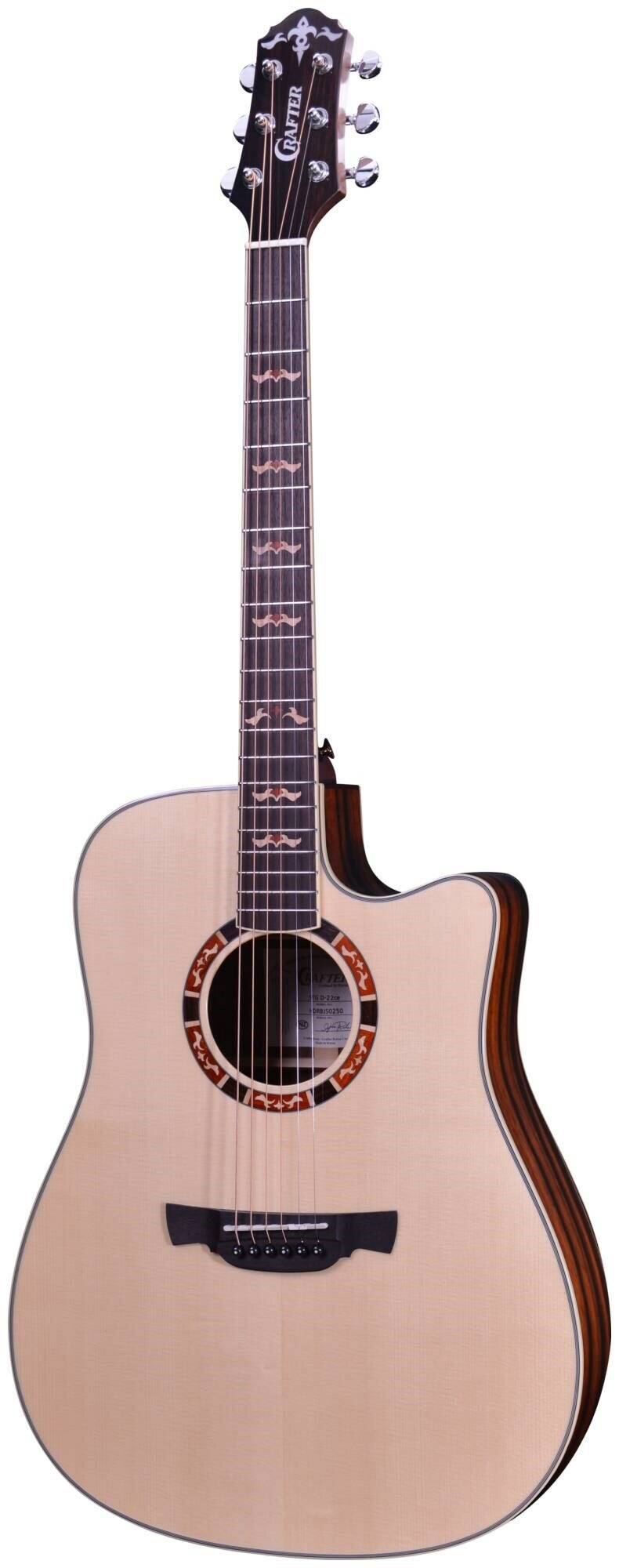 CRAFTER STG D-22ce - электроакустическая гитара, верхняя дека Solid ель, корпус черное дерево
