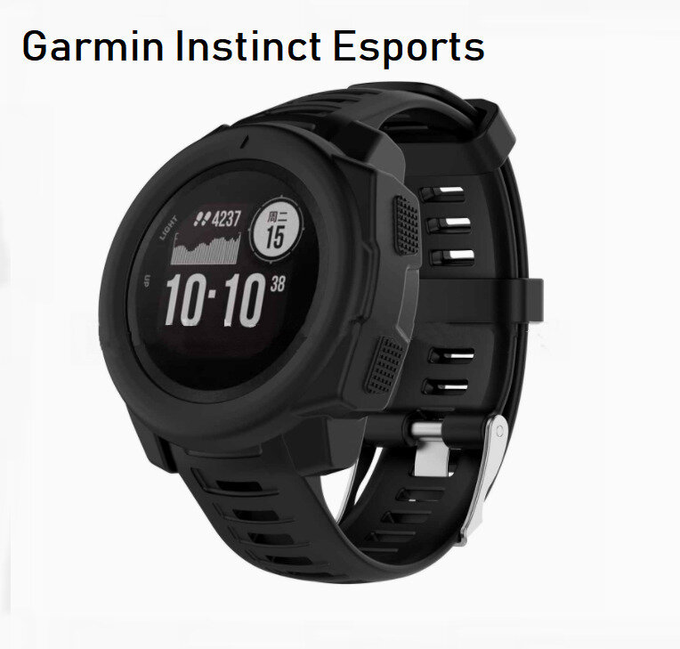 Защитный бампер-чехол MyPads Protect из тончайшего и прочного силикона для Garmin Instinct Esports с противоударными свойствами черный