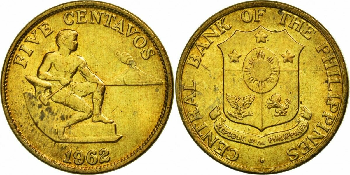 Филиппины 5 сентаво, 1958 - 1966 Майон XF