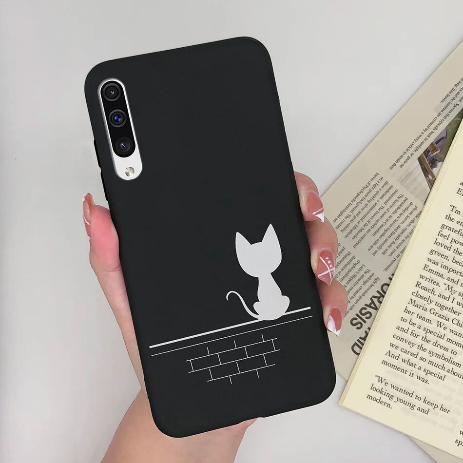 Черный силиконовый чехол для Samsung Galaxy A50