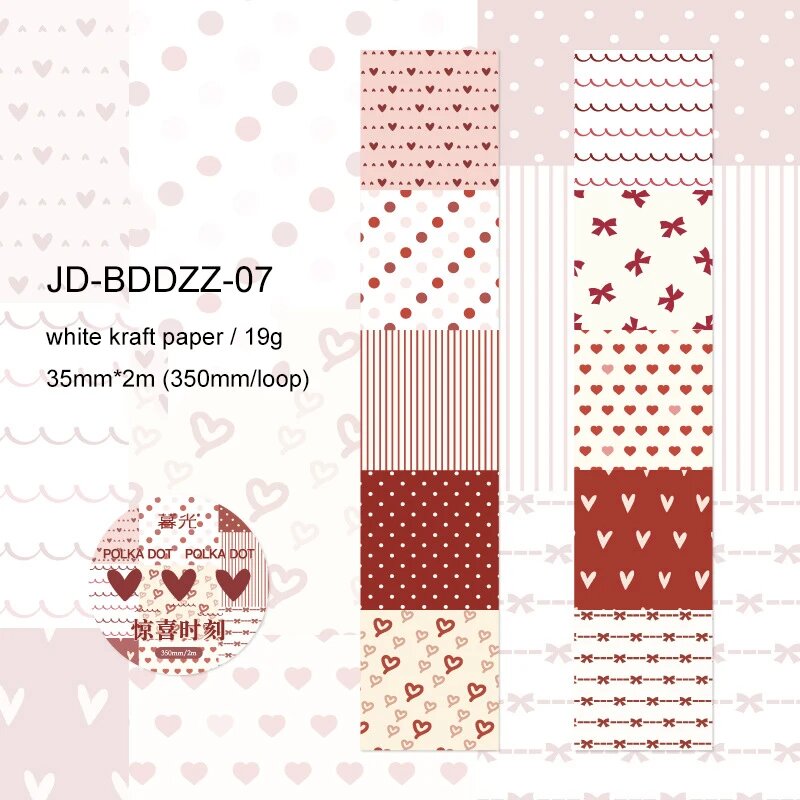 Изолента JIANWU Ploka Dot Battle Series Розовый, JD-BDDZZ-07